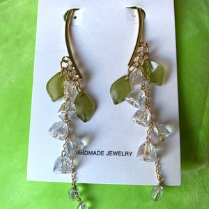 No Piercing Transparent Bell Earrings, Leaf Ear Cuffs, Gold Ear Cuffs ...