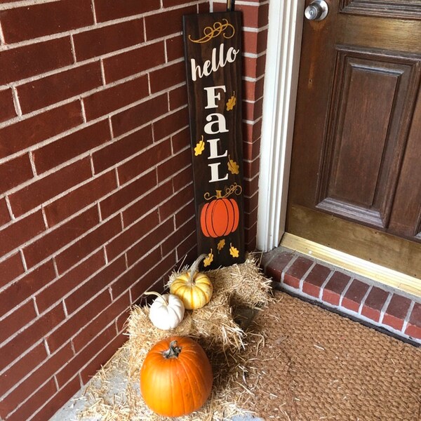 Hello Fall Porch Sign I Fall Sign I Fall Decor I Porch Sign I Autumn I ...
