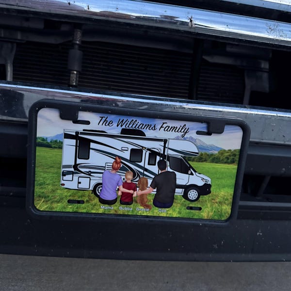 Custom License Plate for Camping Couple, Personalized Vanity Plate ...