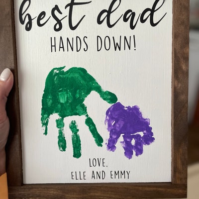 DAD Father's Day Gift, Father's Day Sign, DIY Handprint Sign, Gifts for ...