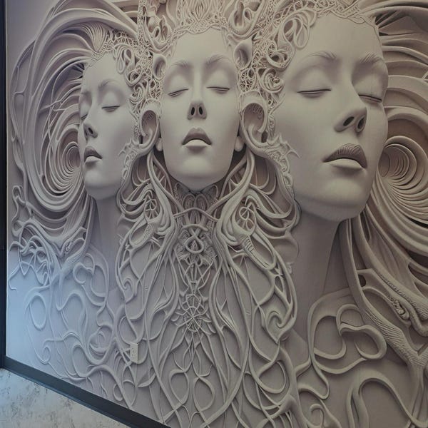 Relief Crane Wallpaper, 3D Embossed Look Wall Mural, Tree and Birds ...