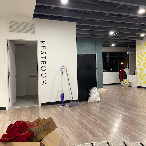 3D Restroom Sign Typography Letters - 6" X 48" - Modern Office Home ...