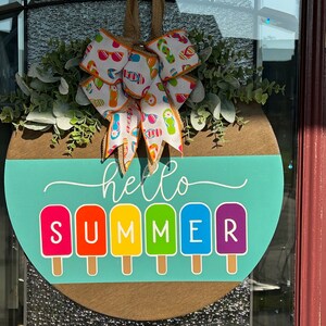 Summer Front Door Decor Hello Summer Popsicles Summer Door Hanger ...