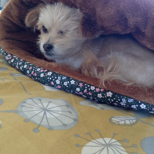 Dog Snuggle Bed Sewing Pattern and Tutorial PDF - Dog Sleeping Sack ...