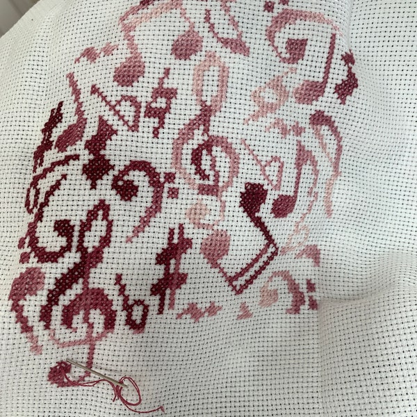 Heart of Musical Notes Cross Stitch Pattern, Music Pattern for Wall Art ...