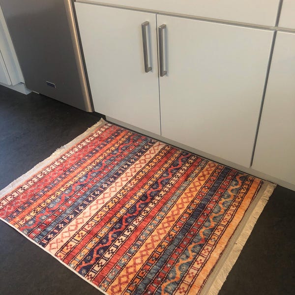 Tile Pattern Rug,floral Kilim Design Turkish Rug,ethnic Machine ...