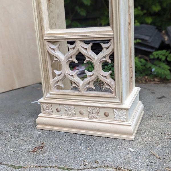 Wood Carved Gothic Tracery Screen Panels for Furniture, Window and ...