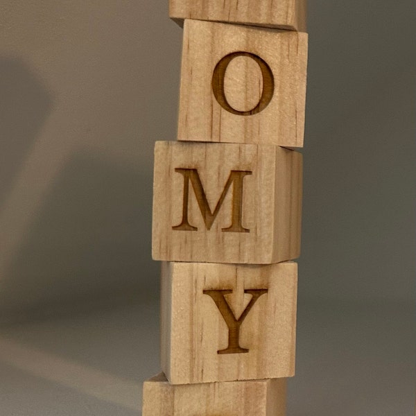 Personalized Wooden Cube - Wooden First Name Cube - Personalized 4 Cm ...