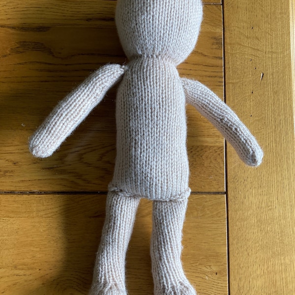 Basic Doll Knitting Pattern 33cm (13 Inch) Doll Body Base Worked Flat ...