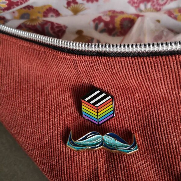 Inclusive Rainbow Pin - Flag Cube - Geometric LGBTQ Pin Lapel Badge ...