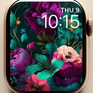 Floral Apple Watch Face, Feminine Watch Face Flowers, Watercolor Apple ...