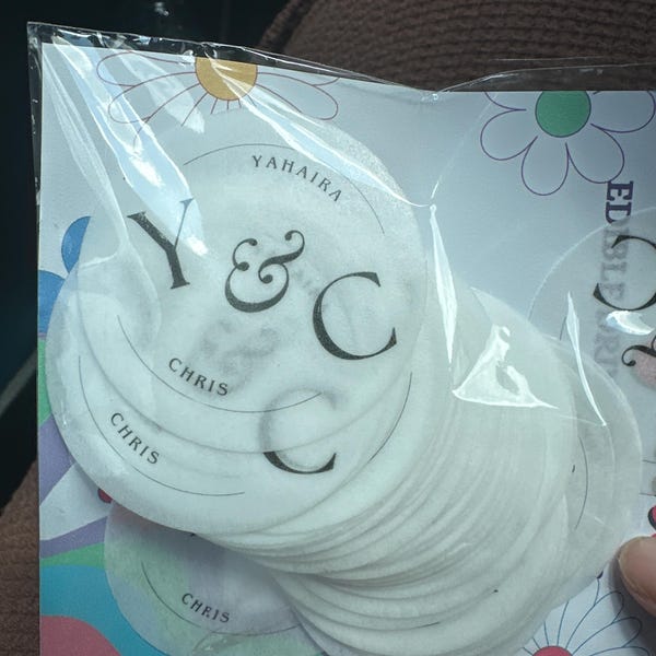 50 Personalized Monogram Edible Cupcake Topper and Cocktail Drink ...