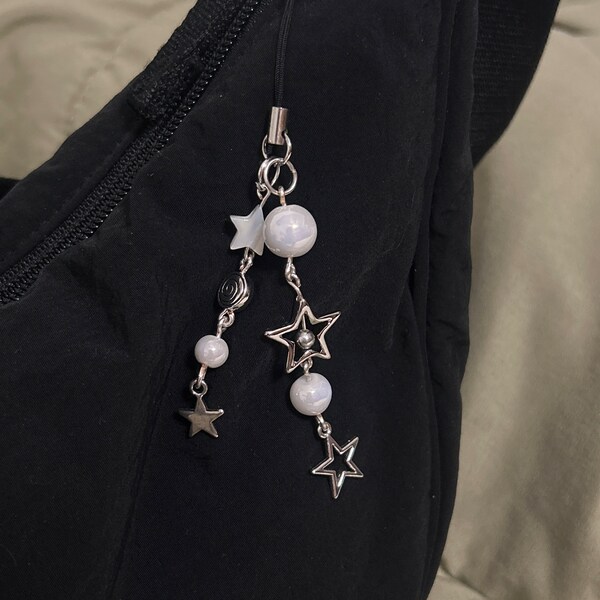 Simple Star Charm Phone Charm Red, Black, Silver or Pink, Black, Silver ...