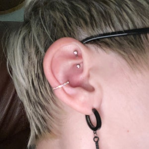 316L Cubic Crescent Piercing / Three Color Crescent Moon | Etsy