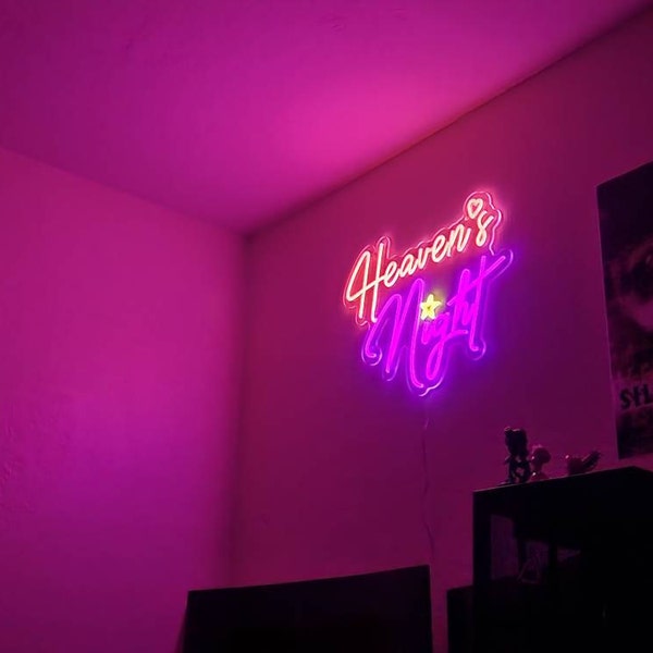 Heaven's Night Neon Sign | Custom Neon Lights Sign | Wedding Neon Sign ...