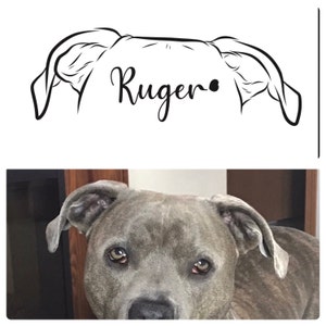 Custom Pet Ear Outline Drawing, Dog Ear Drawing, Pet Ear Tattoo Design ...