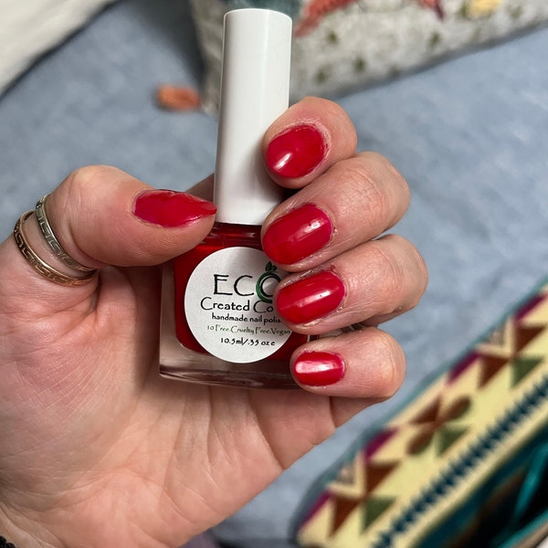 Cherry Apple Red: Red Nail Polish, Bright Red Polish, Summer Nail ...
