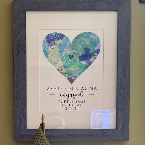 ENGAGEMENT GIFT for Couple, Unique Personalized Engagement Map, Where ...