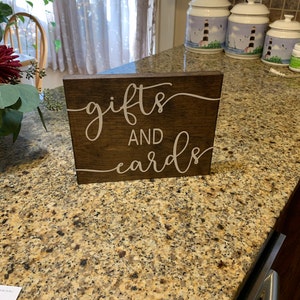 Gifts & Cards Sign, Rustic Wood Sign, Rustic Wedding Sign, Gift Table ...