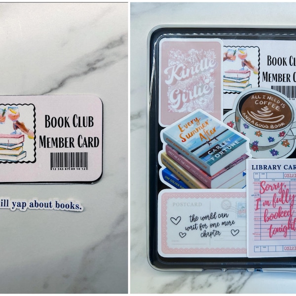 Book Club Member Card Vinyl Sticker | Book Club Gift | Kindle Sticker ...