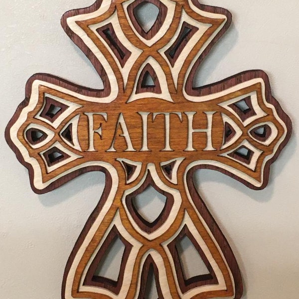 Rosecross 7 Layer Scroll Saw Pattern Valentines Easter Laser CNC Pdf ...