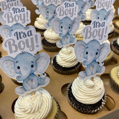 Elephant SVG Set, 4 Boy Elephants With Blue Ears, Polka Dot, Cute ...