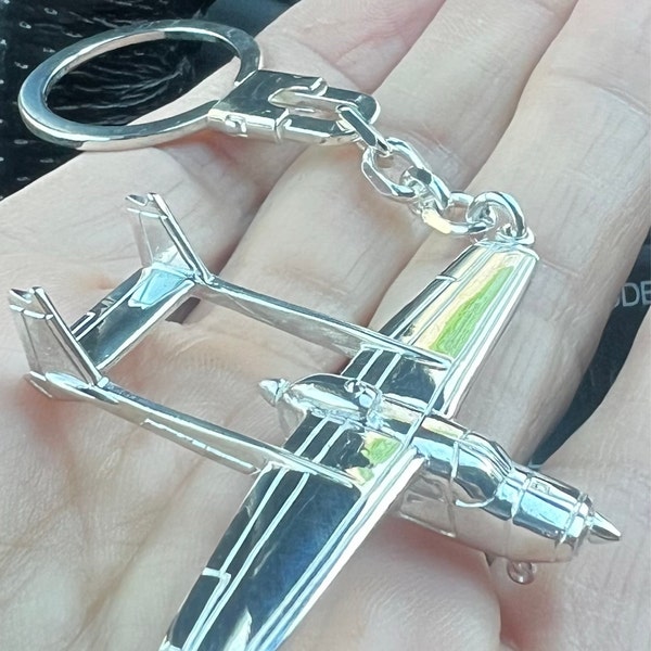 Airplane F-22 Raptor Sterling Silver Keychain , Sport Airplane Keyring ...