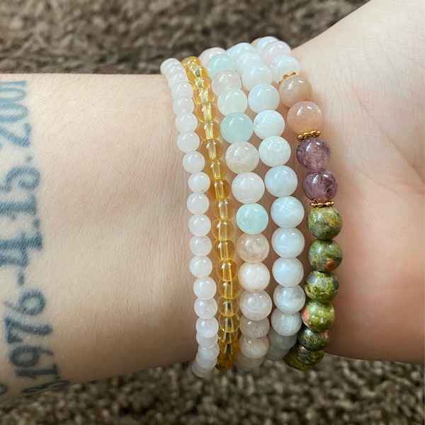 Fertility Bracelet, Moonstone Bracelet, Rose Quartz Bracelet ...