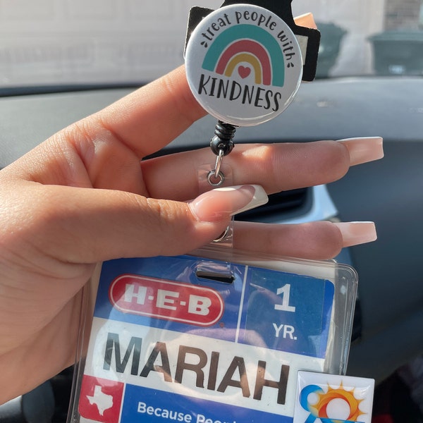 Treat People With Kindness/be Kind/kindness/badge Holder/badge Reel/id ...
