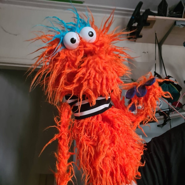 Orange Shaggy Chin Pro Monster Hand Puppet - Etsy