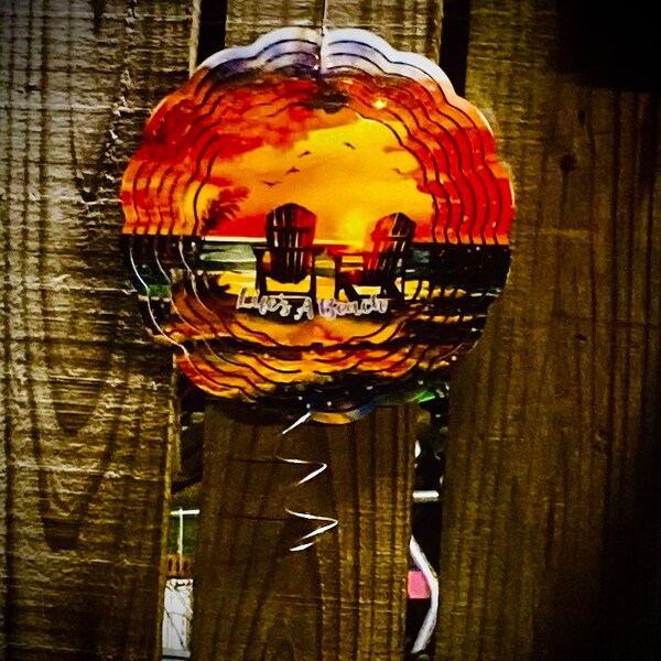 SUNSET BEACH Wind Spinner Design Sunset Sublimation Wind Spinner ...