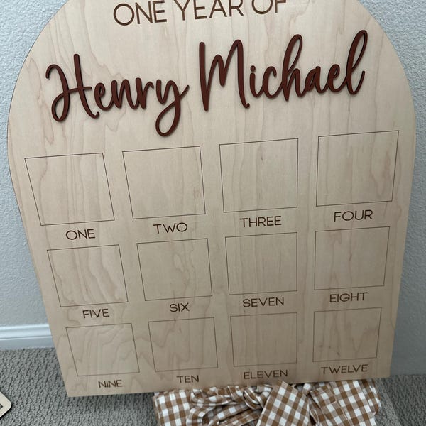 One Year of Photo Board, First Year Board, Baby's My First Year Sign ...