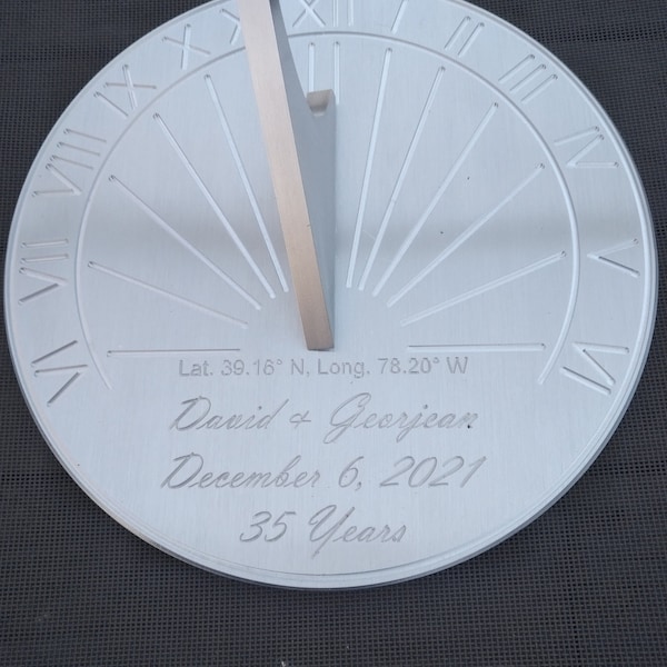 Custom Engraved Unique Sundial - Circular, Precision Calibrated for ...