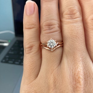 Unique Moissanite Engagement Ring Set Marquise Cut Wedding Bridal Set ...