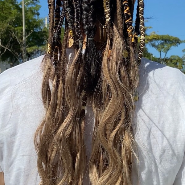 Synthetic Boho Dreadlocks Extension. Sunny Fox Set. DE Dreadlocks Mix ...