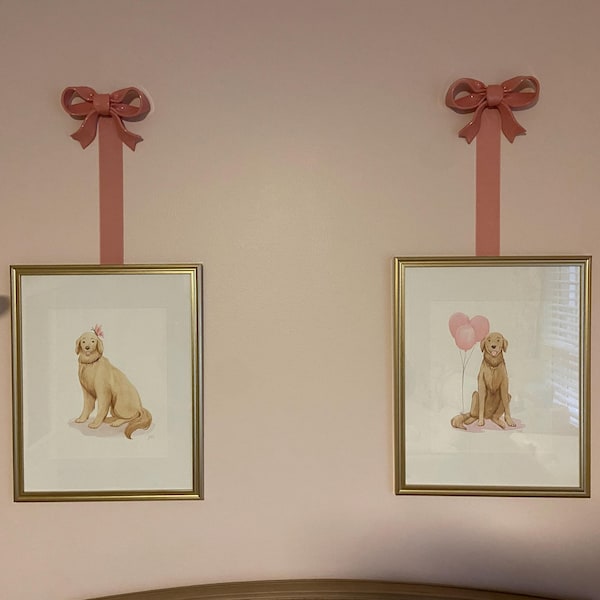 Medium Ceramic Wall Ribbon, Ceramic Bow Wall Art, Bow Nursery Decor ...