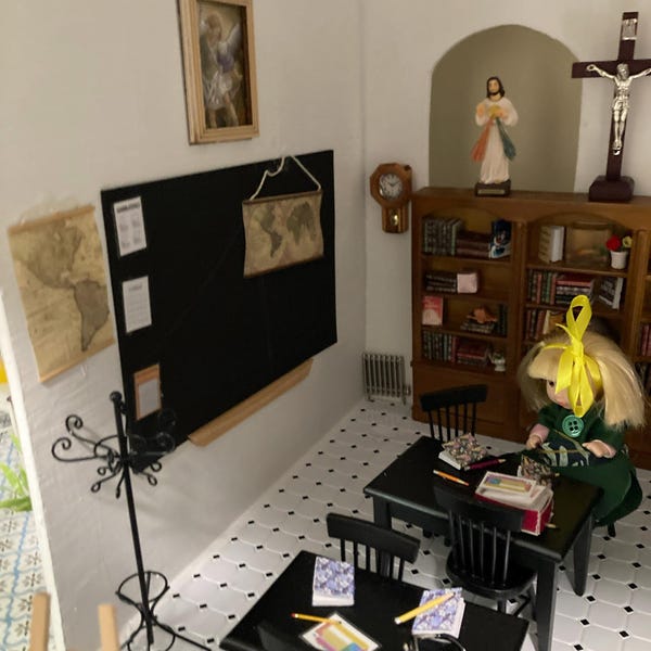 1/12 Scale Laminated Set of Mini Dollhouse Study Sheets for Miniature ...