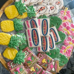 Tiki Bar Hawaiian Luau Aloha Sugar Cookies Royal Icing Birthday Party ...
