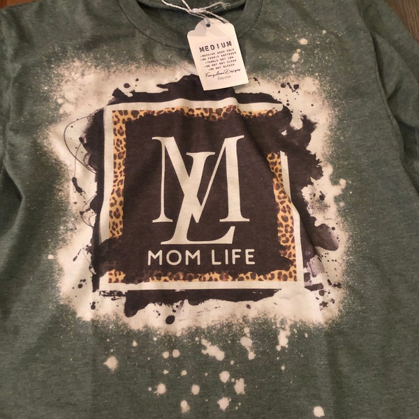Mom Life Logo Shirt, Distressed Bleached Shirt, Mom Life Leopard Shirt ...