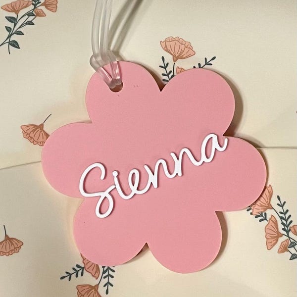 Flower Acrylic Tag | Glitter Tag | Gift Tag | Basket Tags | 3D Tag ...