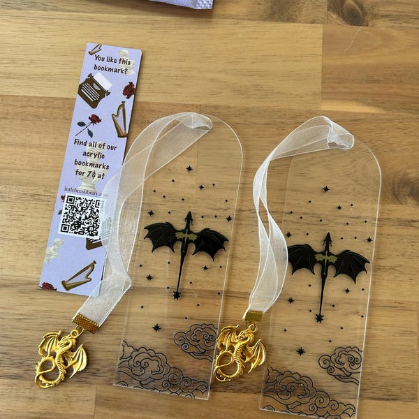 Fourth Wing Acrylic Bookmark With Signet - Etsy