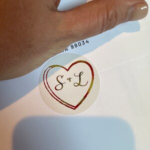 Personalized Wedding Stickers, Wedding Favor Stickers, Heart Stickers ...