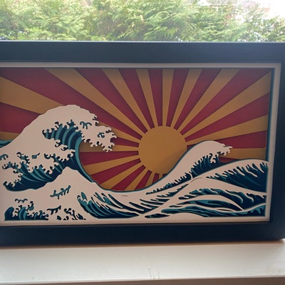 Great Wave Layered SVG, Cut File for Cricut, Glowforge, Laser. - Etsy