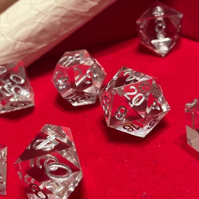 Ice Knife Dragon Dice Set Dnd Polyhedral Sharp Edge Resin Dragon Dice ...