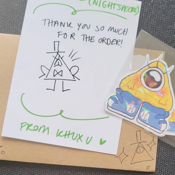 Baby Bill Cipher Holographic Sticker || Gravity Falls Book of Bill - Etsy