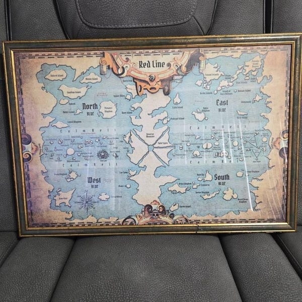 Anime One Piece World Map, Wrapped Canvas Map, World Map, Wrapped ...
