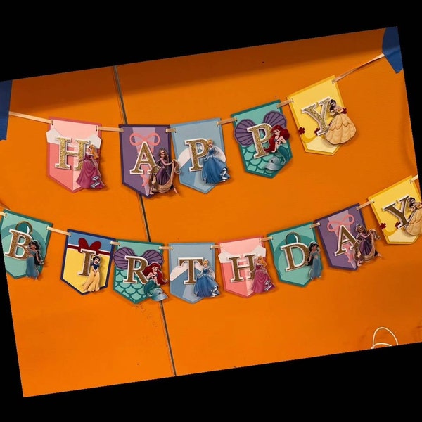 Disney Princess Birthday Banner | Party Banner | Custom Banner | Disney ...