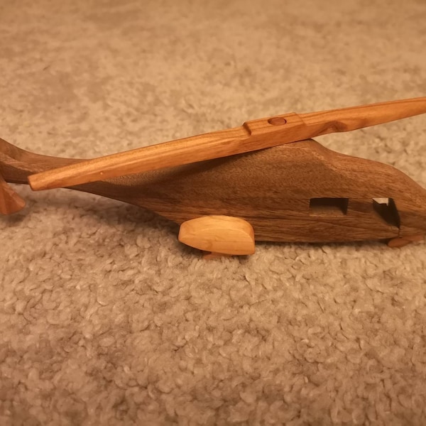 Helicopter HANDMADE Wood Model - Etsy