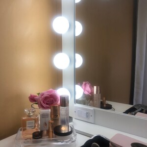 Gold Glitter Vanity Mirror With Lights 32 X 28 | Etsy