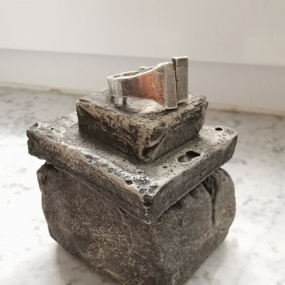 CRACK Ring-brutal Silver Cracked Ring for Men and Women. Rough Handmade ...